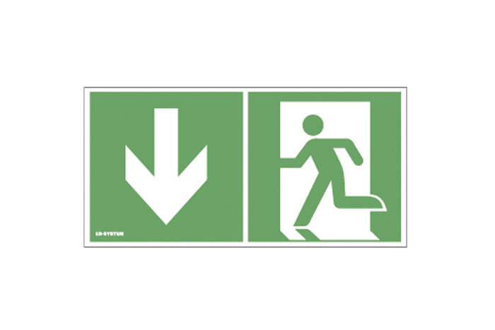 ARIS/ORTUS SAFETY SIGN 125x250 DOWN + DOOR