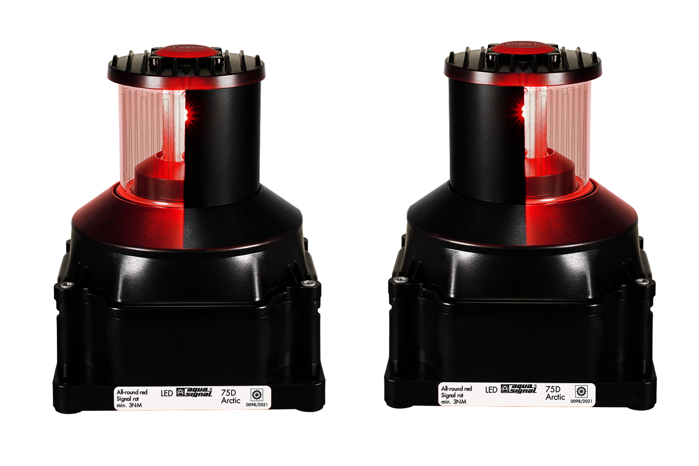 75D ARCTIC LED A/R RED (2x180°) STB+PORT 115-230VAC+24VDC